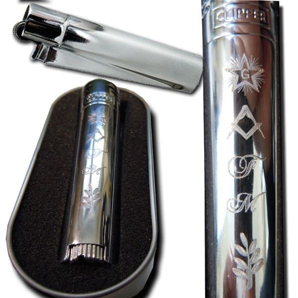 Briquet tout métal Clipper Maçonnique personnalisé initiales chez ...